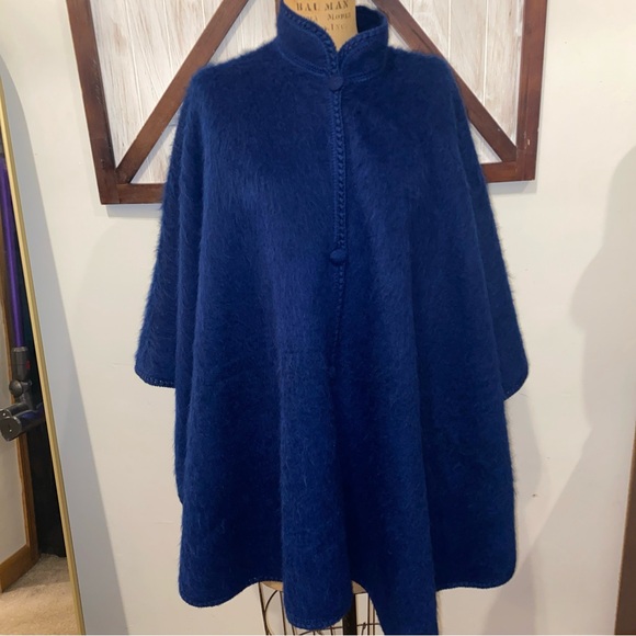 Peruvian alpaca cape | Jackets & Coats | Elegant Blue Womens Cape ...